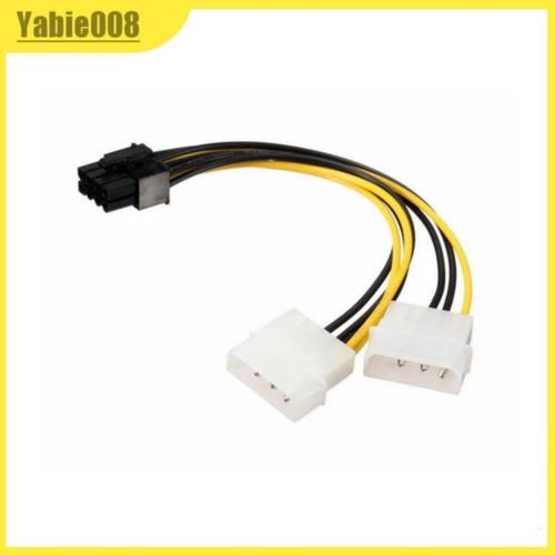 Jual Dual Molex 4 pin female to 8 pin male kabel power vga converter ...