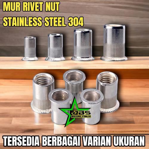 Jual RIVET NUT STAINLESS SS 304 / MUR RIVET STAINLESS / MUR FURNITURE - M5 (5×13) - Kab ...