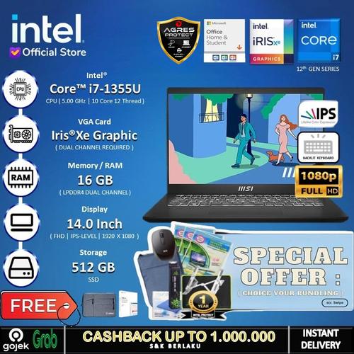 Promo MSI Modern 14 C13M - Core I7 1355U 16GB 512SSD IRISXE W11 14" FHD ...
