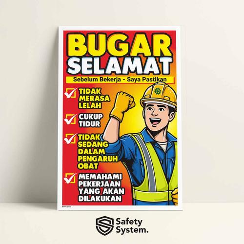 Jual Poster Safety K3 Bugar Selamat Sebelum Bekerja Pastikan Saya Sehat ...