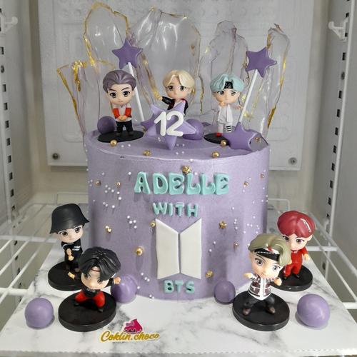 Jual kue ultah bts figure / Birthday Karakter bts /custom cake bts ...