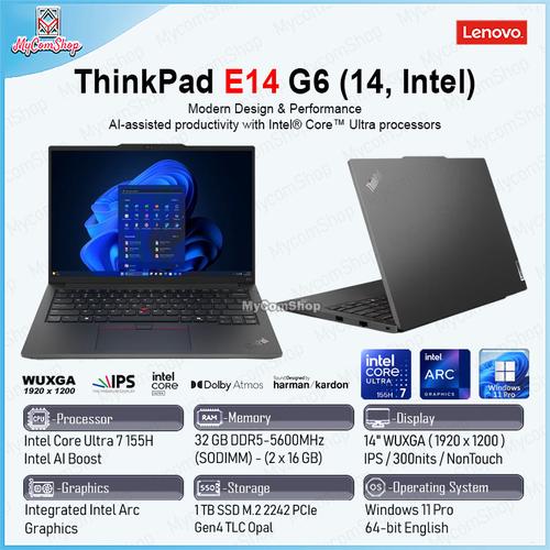 Jual LENOVO THINKPAD E14 GEN 6 ULTRA 7 155H 32GB 1TB SSD INTEL ARC 14"WUXGA - Jakarta Utara ...