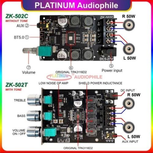 Jual TPA3116 Amplifier Class D Bluetooth 5.0 Hifi Stereo Class D Amplifier - ZK-502C - Jakarta ...