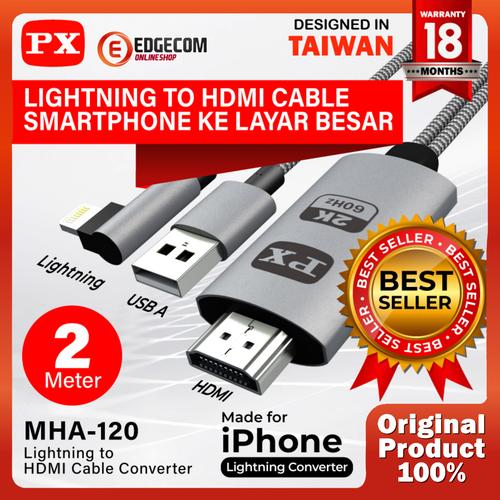 Jual Kabel MHL Lightning Converter iPhone iPad ke HDMI 2 meter PX MHA ...