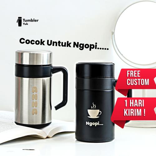 Promo Custom Grafir Laser Mug Stainless Steel Coffee 400ml (IMPORT ...