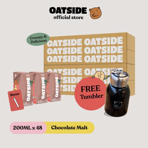 Promo OATSIDE Mini Straw Oat Milk Chocolate Malt 200ml (48pcs/2 Karton ...
