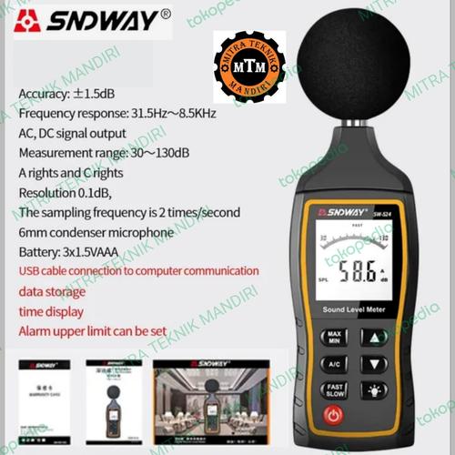 Jual ALAT UKUR DIGITAL SOUND LEVEL METER 30-130dB WITH MEMORY DATA ...
