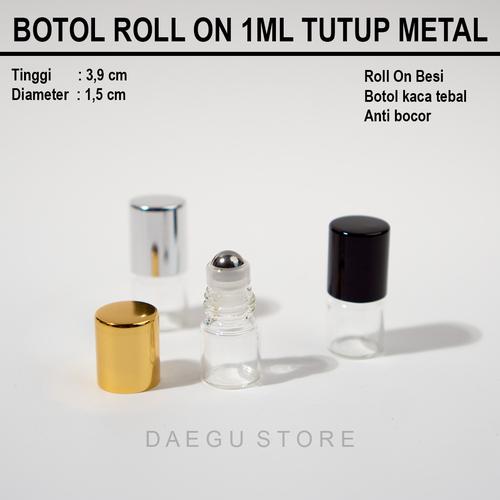 Jual Botol Roll On Kaca 1ml Mini - Bola Roller Besi Tutup Metal Parfum ...