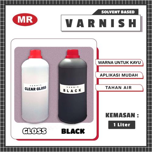 Jual Politur 1 Liter Cat Plitur Vernis MR Finish Kayu/Kulit Gloss/Black ...