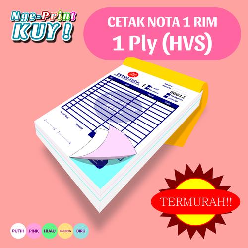 Jual CETAK NOTA/KWITANSI/FORM/INVOICE 1 RIM 1 PLY TERMURAH! - 1 Warna ...
