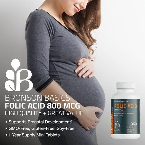Jual Bronson Folic Acid 800 MCG Supports Prenatal Development 360 ...