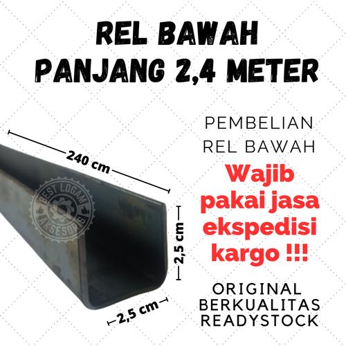 Jual Rel bawah pintu besi rel henderson pintu lipat sliding - 2,4 Meter ...