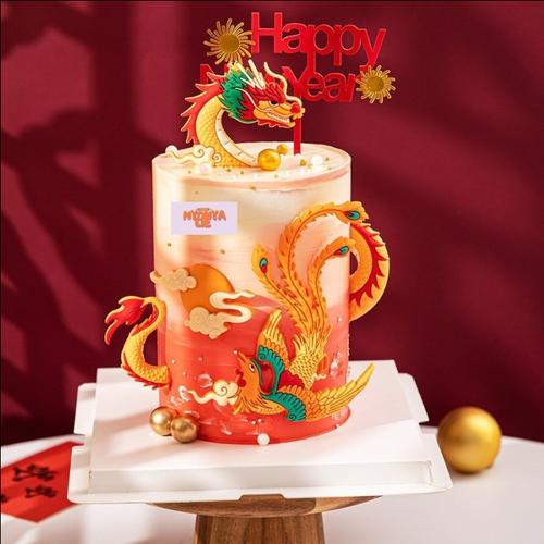Promo CMI02 Topper Imlek Sincia Chinese New Year Naga Phoenix Longevity ...