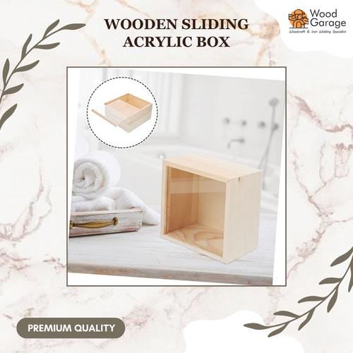 Jual Wooden sliding acrylic / box kotak kayu slide akrilik 25x25x12cm ...