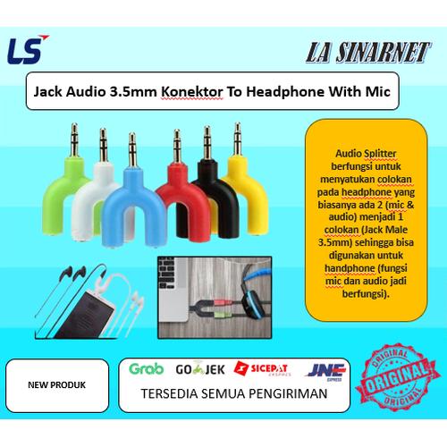 Jual Jack Audio 3.5mm Konektor To Headphone With Mic - Jakarta Pusat ...