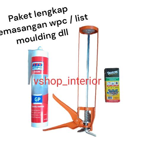Jual paket hemat pasang wpc wallpanel/lem sealant+lem Korea ...