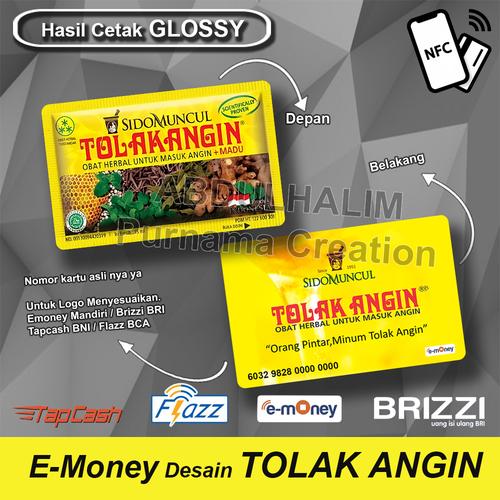 Jual Cetak Kartu Emoney Custom Desain TOLAK ANGIN bisa etoll emoney ...