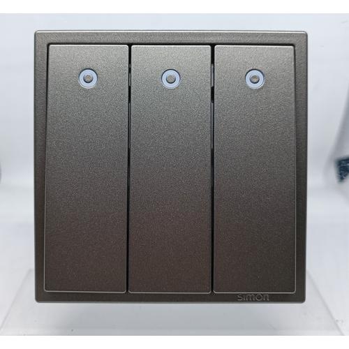 Jual SIMON I7 GREY SAKLAR TRIPLE 3 GANG 1 WAY SWITCH LED INDICATOR ...