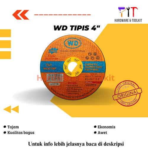 Jual Batu Potong Gerinda Merk WD ukuran 4 Inch Mata Potong Stainless ...