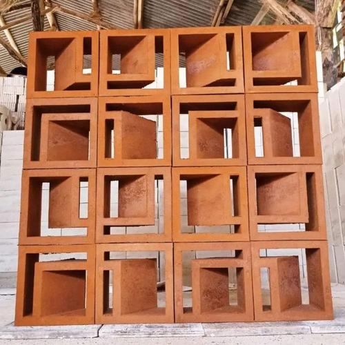 Jual Loster beton minimalis tipe L double warna merah teracota - Kota ...