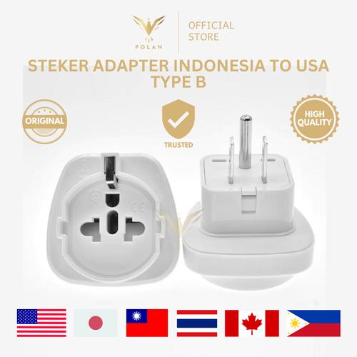 Jual COLOKAN LISTRIK EU TO USA KAKI 2 KE 3 TIPE B JEPANG TAIWAN ...