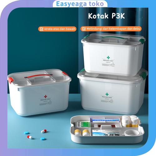 Jual Medicine Box Organizer White First Aid Box/Kotak Obat P3K Putih ...