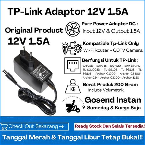 Jual Kabel Power Router Adapter Tp-Link 12V 1.5A Plug AC Output DC ...