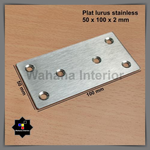 Jual Plat sambungan 50 x 100 x 2 mm / plat lurus stainless steel ...