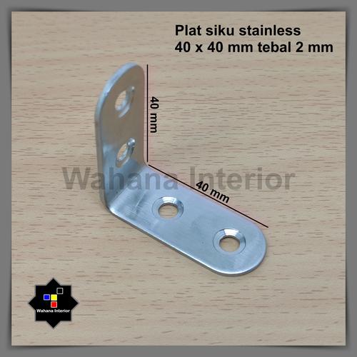 Jual Siku stainless L 40 x 40 x 2 mm / plat siku penyangga stainless ...
