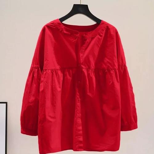 Jual JUMBO BLOUSE WANITA KATUN POPLIN LD 120 - Merah, LD 120 - Jakarta ...