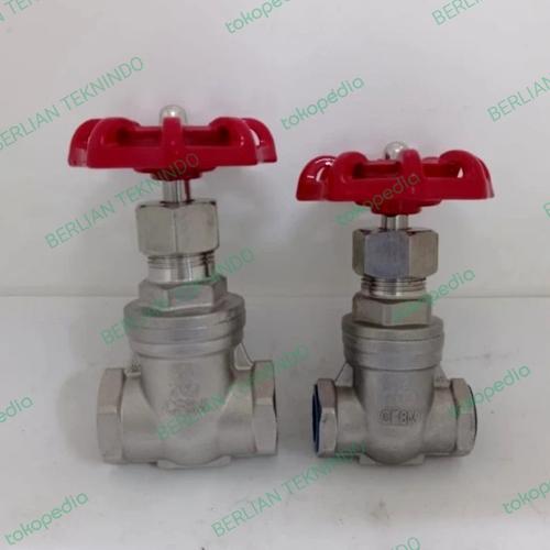 Jual 1/2" inch Gate Valve Stainless SS316 Drat CF8M 200 Psi - Jakarta ...