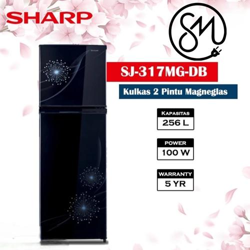 Jual Kulkas Sharp 2 pintu SJ-317MG DP DB 256 L Shine SJ317MG Magneglass ...
