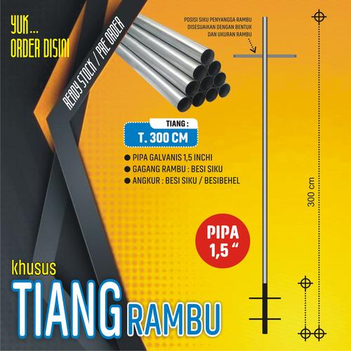 Jual RAMBU TIANG TANAM 3 METER 1,5 INCHI PLUS PAPAN TAMBAHAN MODEL ...