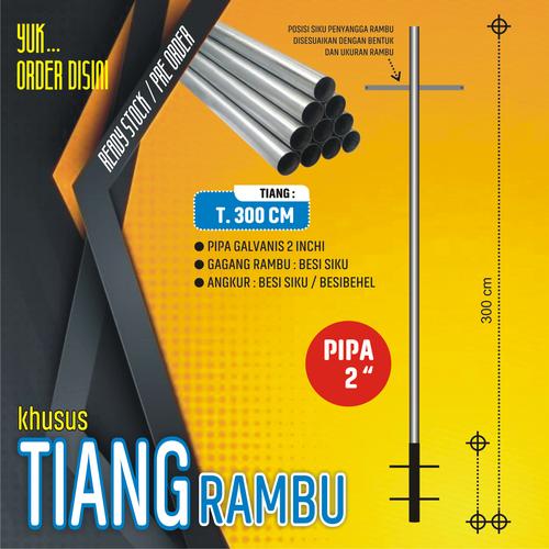 Jual RAMBU TIANG TANAM 3 METER 2 INCHI PLUS PAPAN TAMBAHAN MODEL BULAT ...