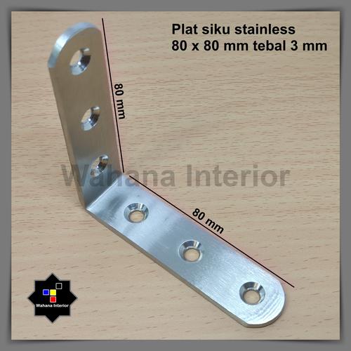 Jual Siku stainless L 80 x 80 x 3 mm / plat siku penyangga stainless ...