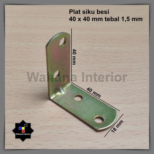 Jual Plat siku besi L 40 x 40 x 1,5 mm / bracket siku / ambalan besi ...