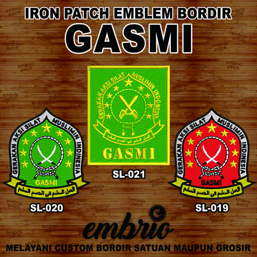 Jual Emblem GASMI patch bordir bet seragam silat NU muslimin badge ...