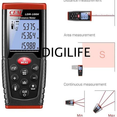 Jual Laser Distance Meter CEM LDM100H Range Finder Digital LDM-100H ...