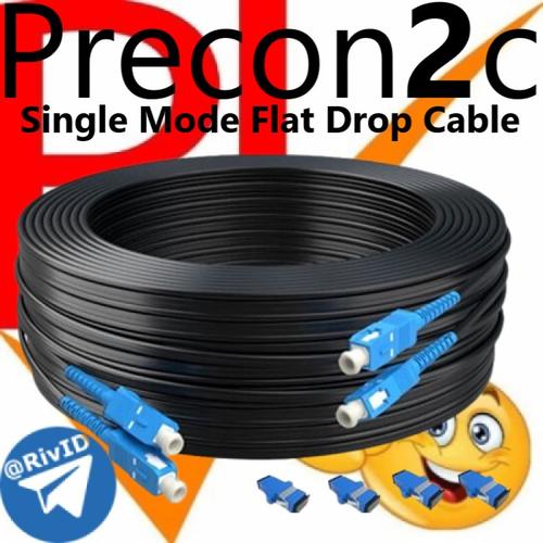 Jual 100 Meter Pre Connectorized FO 2C Dx FC LC SC Single Mode/SM Drop Wire - FC APC-FC APC ...