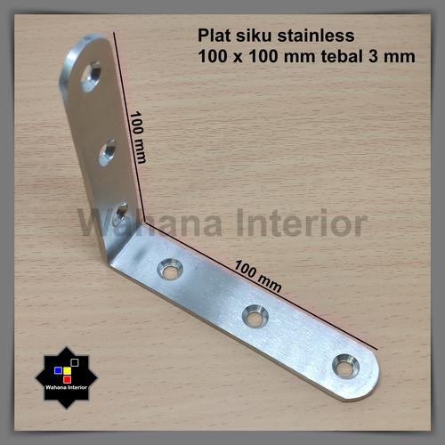 Jual Siku stainless L 100 x 100 x 3 mm / plat siku penyangga stainless ...