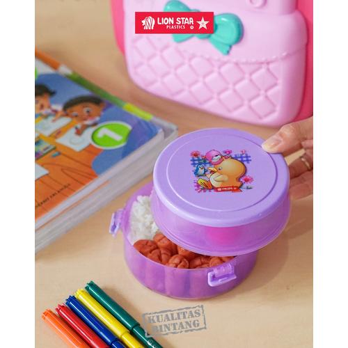 Jual Tempat Makan Bulat Plastik Lion Star SB-14 Round Pop Lunch Box 2 ...