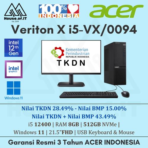Promo PC TKDN Acer Veriton X i5 12400 TKDN PC ACER VX/0094 Veriton X VX ...