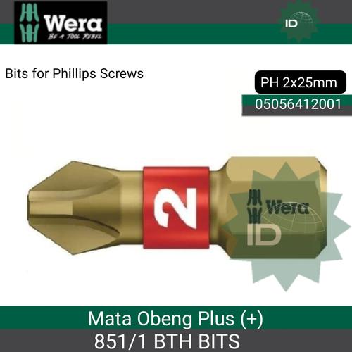 Jual Mata Obeng Plus PH 2 x 25 mm Wera 05056412001 Bits Phillips Screws ...