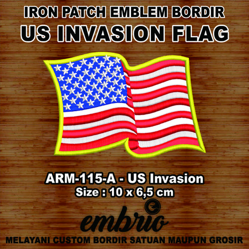 Jual ARM-115-A Patch American US Invation Arm Flag WWII Vietnam Civil ...
