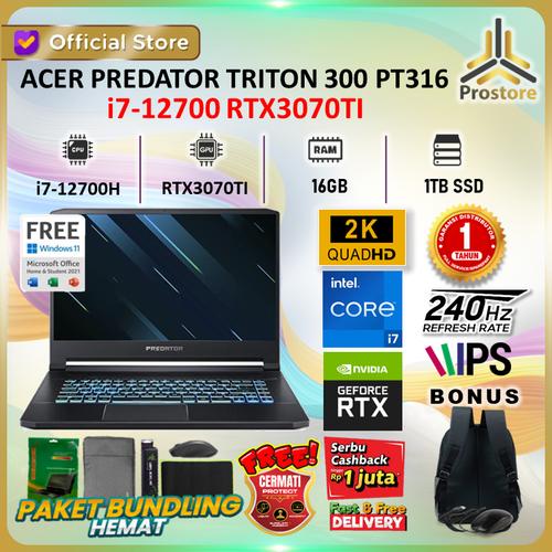 Promo ACER PREDATOR TRITON 300 SE PT316 i7 12700 RTX3070TI 16GB 1TB W11 ...