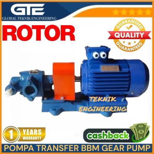 Jual Pompa Oli Gear pump KCB55 liter/menit merk Rotor 1,5kw 2Hp 1phase ...