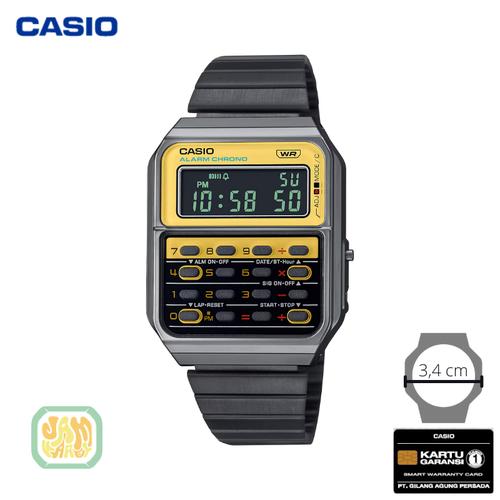 Jual JAM TANGAN CASIO CA-500WEGG-9B ORIGINAL - CA 500WEGG 9BDF ABU-ABU KUNING KALKULATOR VINTAGE ...