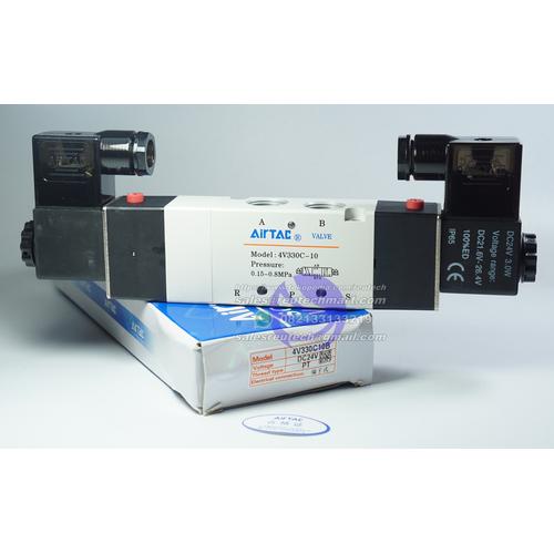 Jual AIRTAC 4V330C-10 24Vdc / Airtac 4V330C10B Solenoid Valve 5/3 way ...