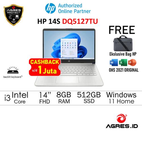 Promo Laptop HP 14 DQ5127TU Core i3 1215U 8GB 512GB W11+OHS 14" FHD ...