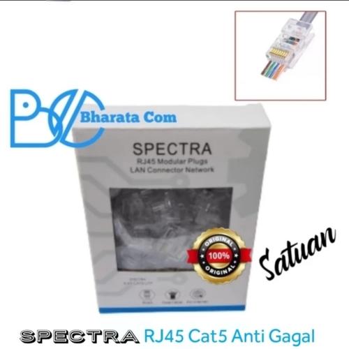 Jual Spectra Connector RJ45 Cat5 UTP Anti Gagal Konektor RJ45 Cat5 ...